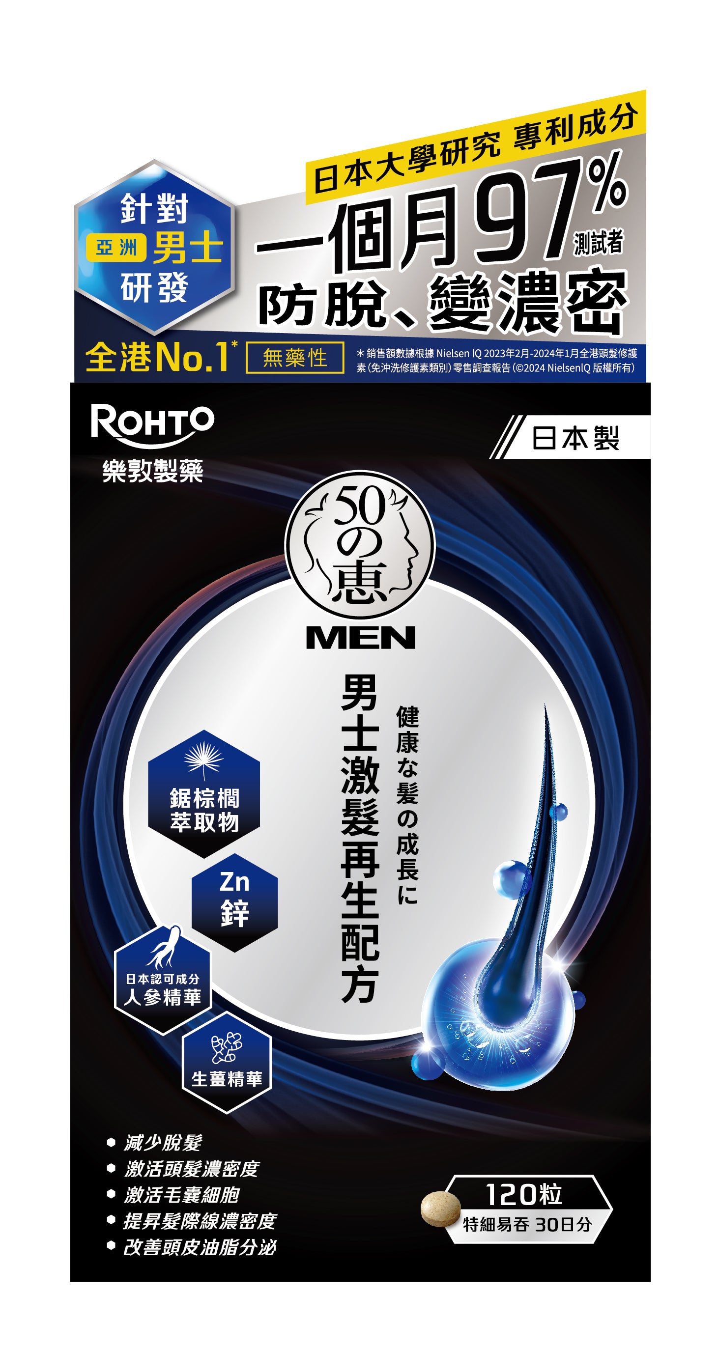 50惠男士激髮再生配方 – Mentholatum Hong Kong 曼秀雷敦香港官網